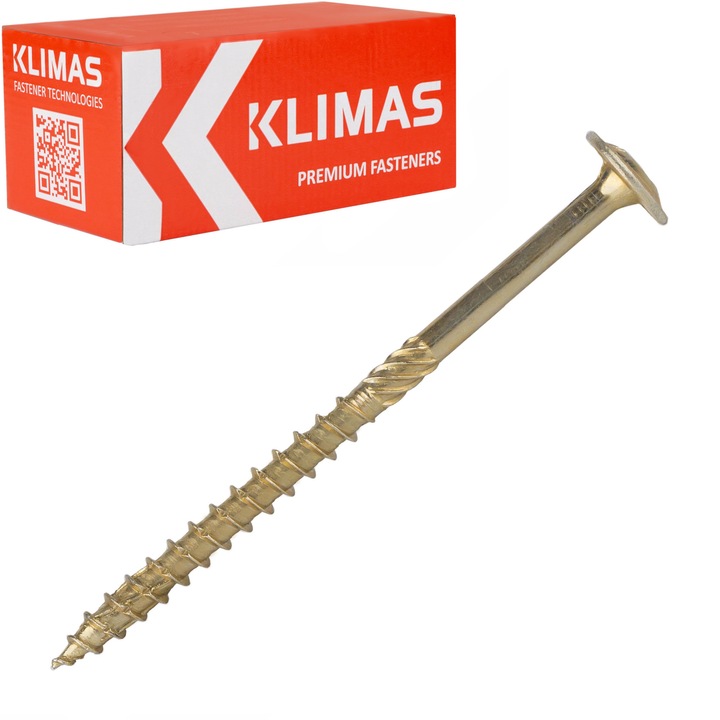 Set 50 Suruburi dulgherie pentru lemn, 8x50 mm, cu cap plat, TORX, WKCP ...