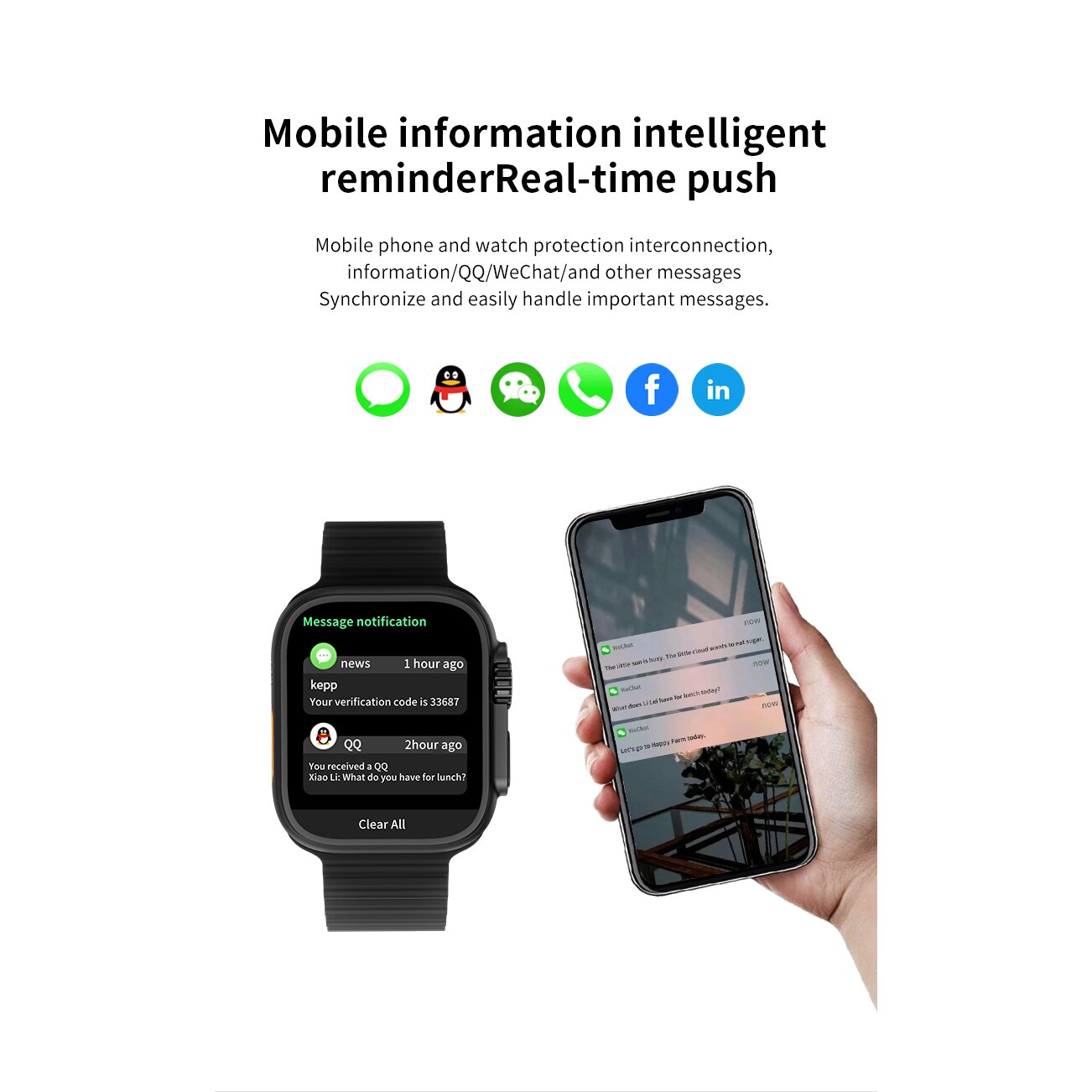 Ceas SmartWatch M8 Ultra Max, Display 2.02'', ECG, NFC, Notificari Apel ...