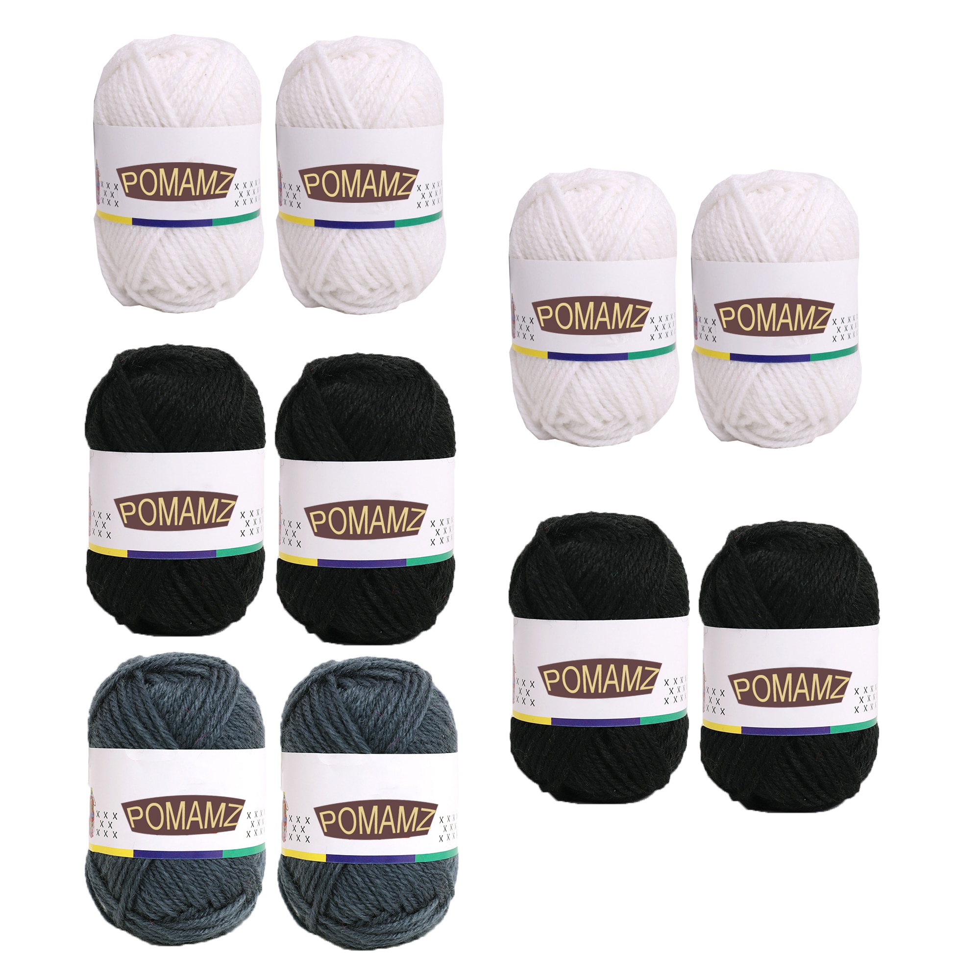 Прежда за плетене на една кука и плетиво, POMAMZ, 100% акрил, 4 нишки, 25g X 10, Подходяща за ...