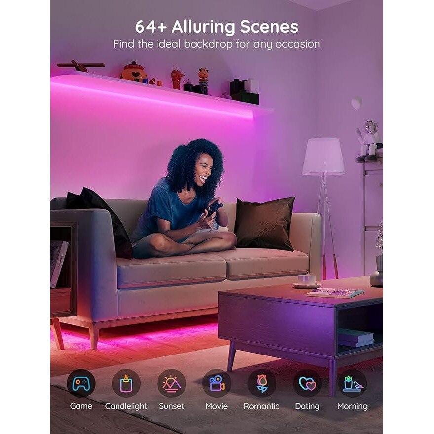 Banda LED RGB inteligenta Govee H613C, Wi-Fi, Bluetooth, sincronizare ...