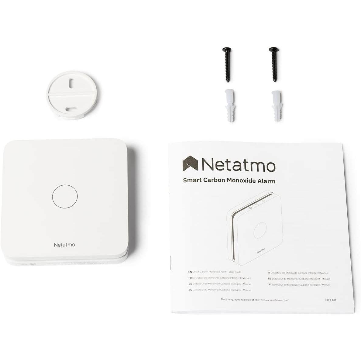 Интелигентен детектор за въглероден окис Netatmo, NCO-IT, Wi-Fi, аларма ...