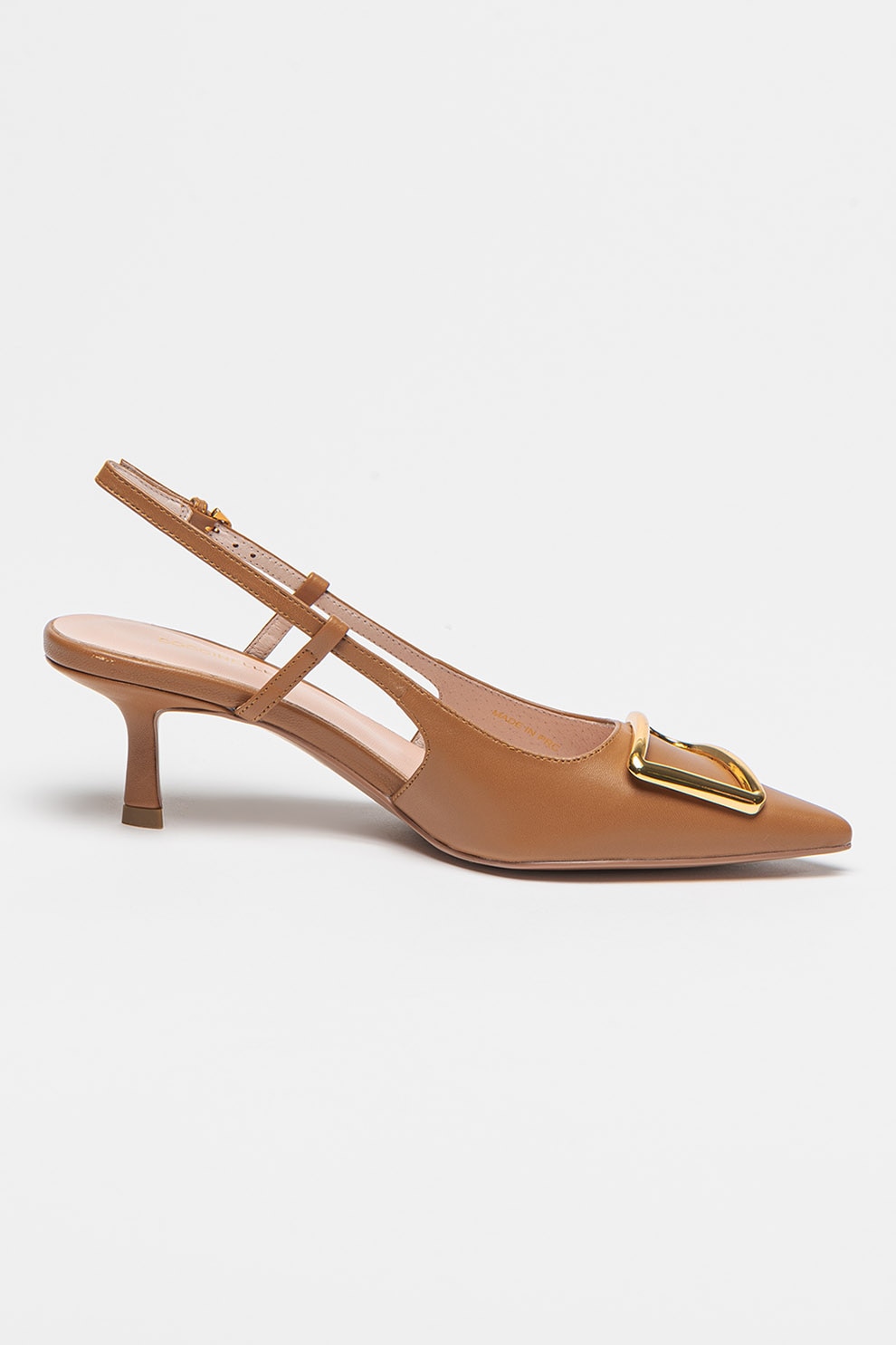 COCCINELLE, Pantofi slingback cu toc kitten, Maro, 40 - eMAG.ro