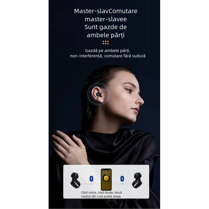 Casti Wireless, Carcasa de incarcare cu afisaj digital, Microfon ...