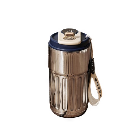 Termos pentru cafea cu afisare a temperaturii, Inox, 450 ml, Albastru ...