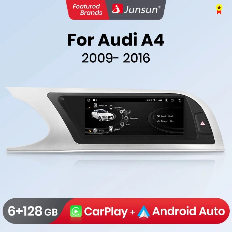Mp5 плейър за Audi A4 A4L B8 с бутон 6GB 128GB 720p WiFi Бял - eMAG.bg