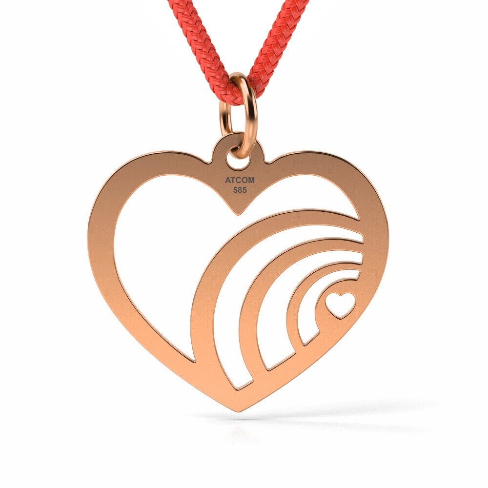 Pandantiv din aur roz model Inima curcubeu - eMAG.ro