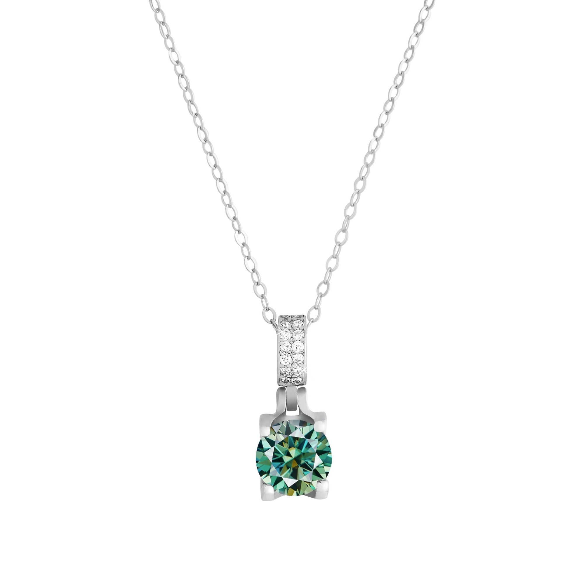 Colier Palma Diamant Moissanite Verde 1ct, Argint 925 - eMAG.ro