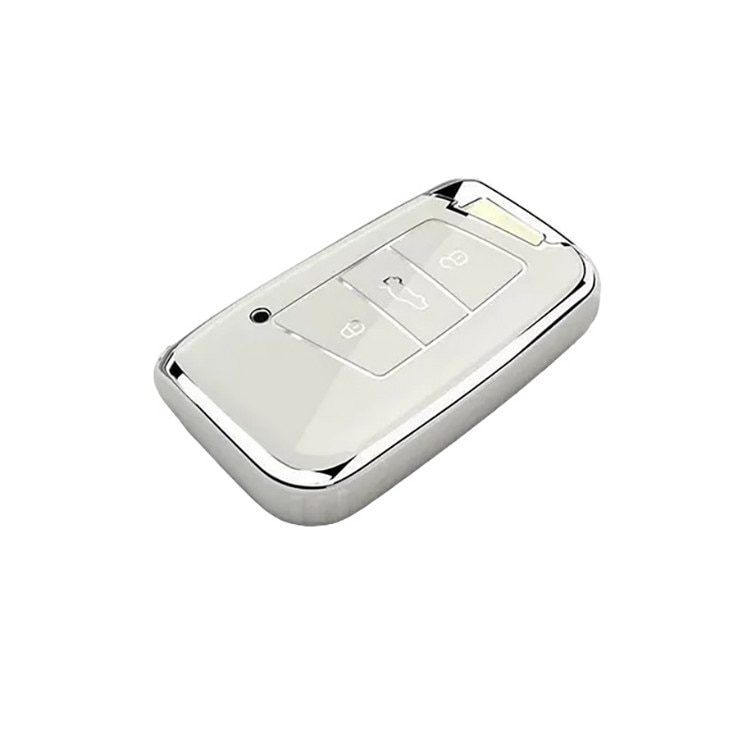 Husa pentru cheie smart alb VW Passat B8 Tiguan MK2 Skoda Superb Kodiaq ...