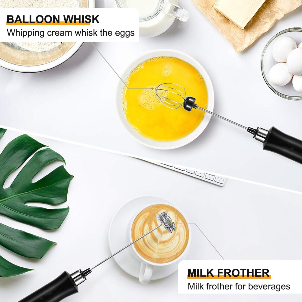 Mixer spumator de lapte cu 3 Inlocuiri de cap agitator, JESWO, Reglabil ...