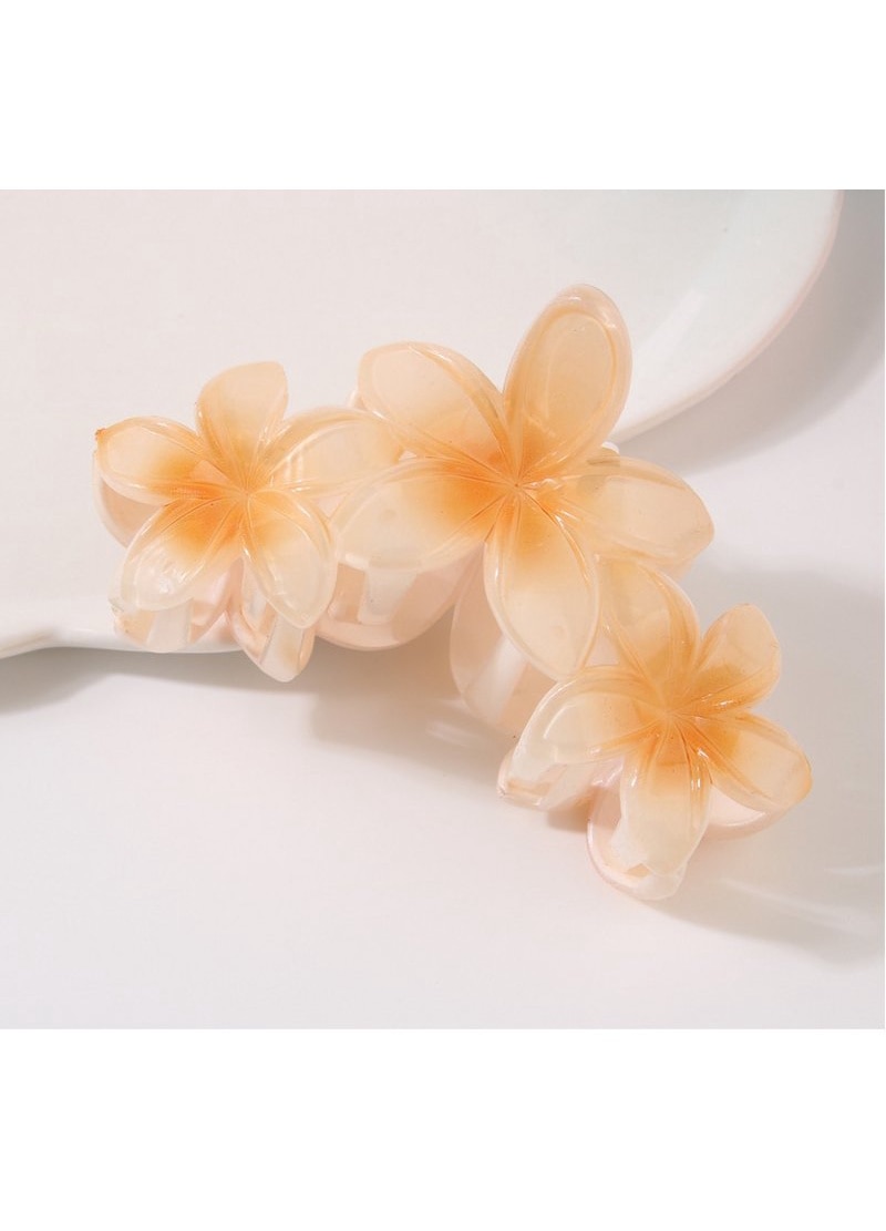 Agrafa de par cu flori, Plastic, Galben/Portocaliu - eMAG.ro
