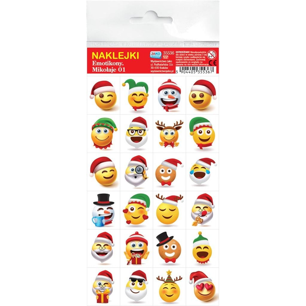 Set stickere emoticoane de Craciun, Wydawnictwo Jako, Multicolor - eMAG.ro