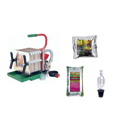 Pachet Aparat de filtrare vin Colombo 12 INOX, 500 l/h + Dop damigeana ...