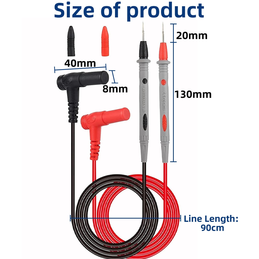 Tester multimetru, Minetgnon®, 20A, 1000V, Pereche de cabluri de ...