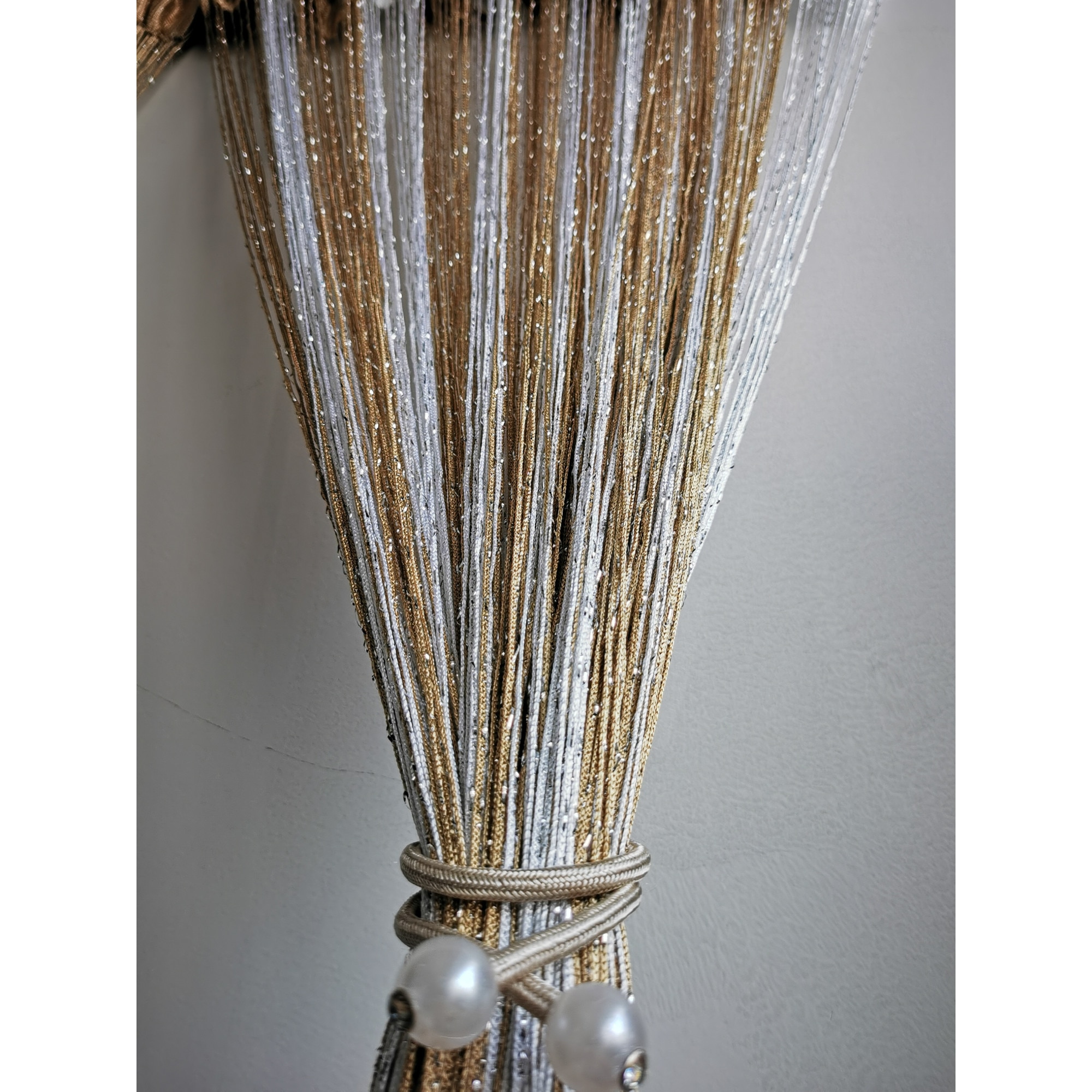 Нишкова завеса, ресни, бяло, кремаво, слонова кост, 300 x 300 см, SS13 ...