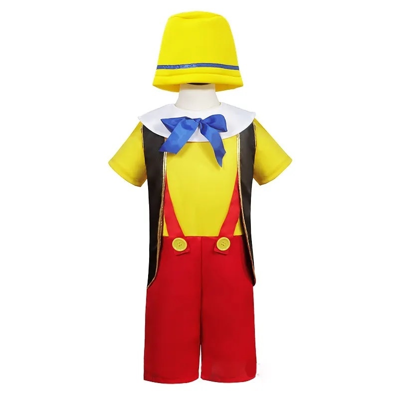Costum serbare copii Pinochio cu nas, multicolor, 7-8 ani - eMAG.ro