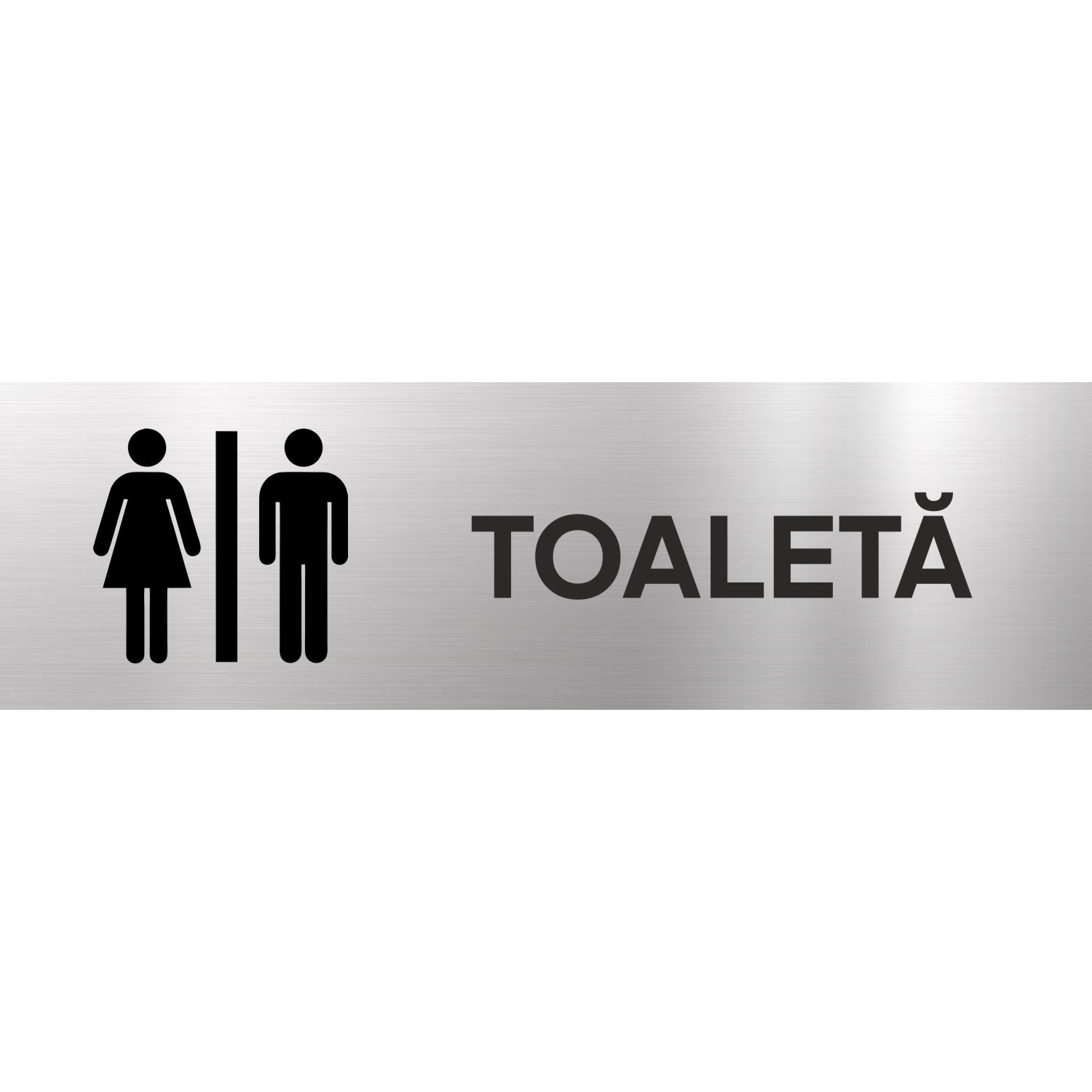 Placuta Toaleta mixta gravata, 20x6 cm, argintie, eleganta - eMAG.ro