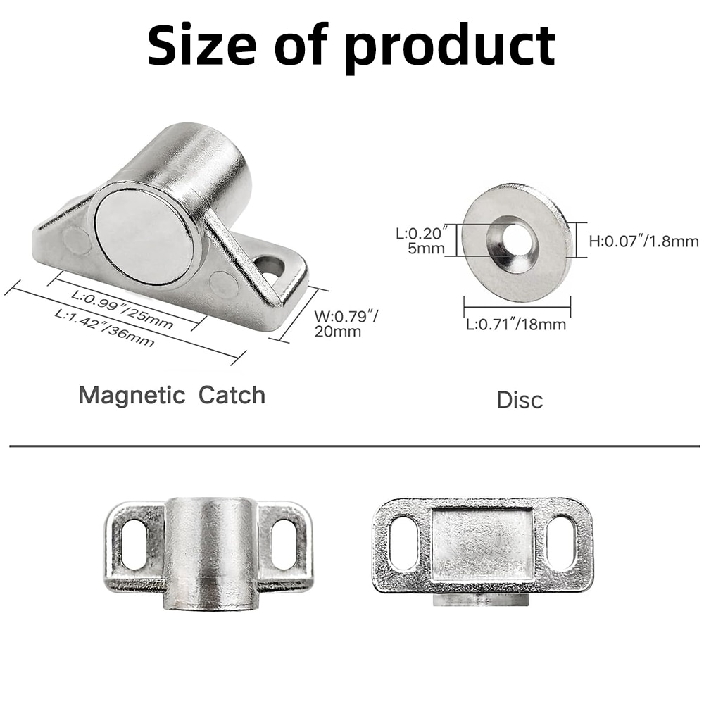 Set 2 incuietori magnetice pentru mobila, Minetgnon®, Magnet puternic ...