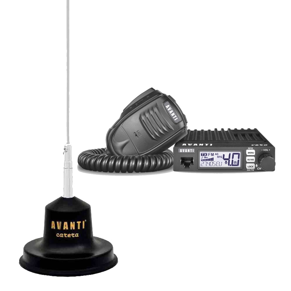 Kit Statie Radio Avanti VERO PRO MSR ASQ+ Antena CB Avanti Carera 1m ...