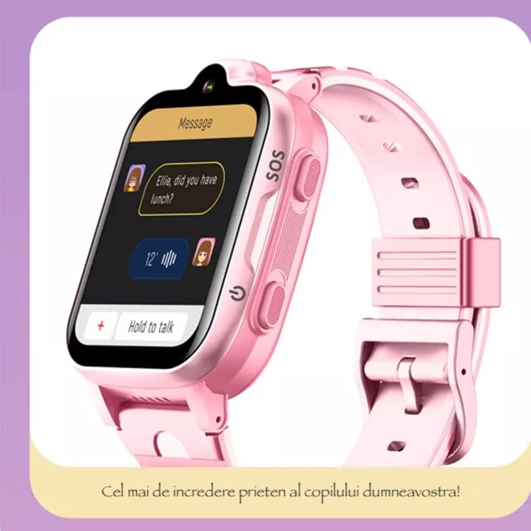 Детски GPS 4G смарт часовник, с GPS локация, SOS бутон, предна камера ...