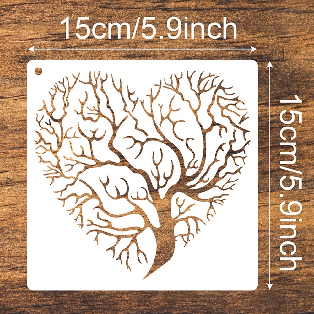 Set 16 sabloane decorative, AllizBan, 15x15 cm, Decoratiune Copacul ...