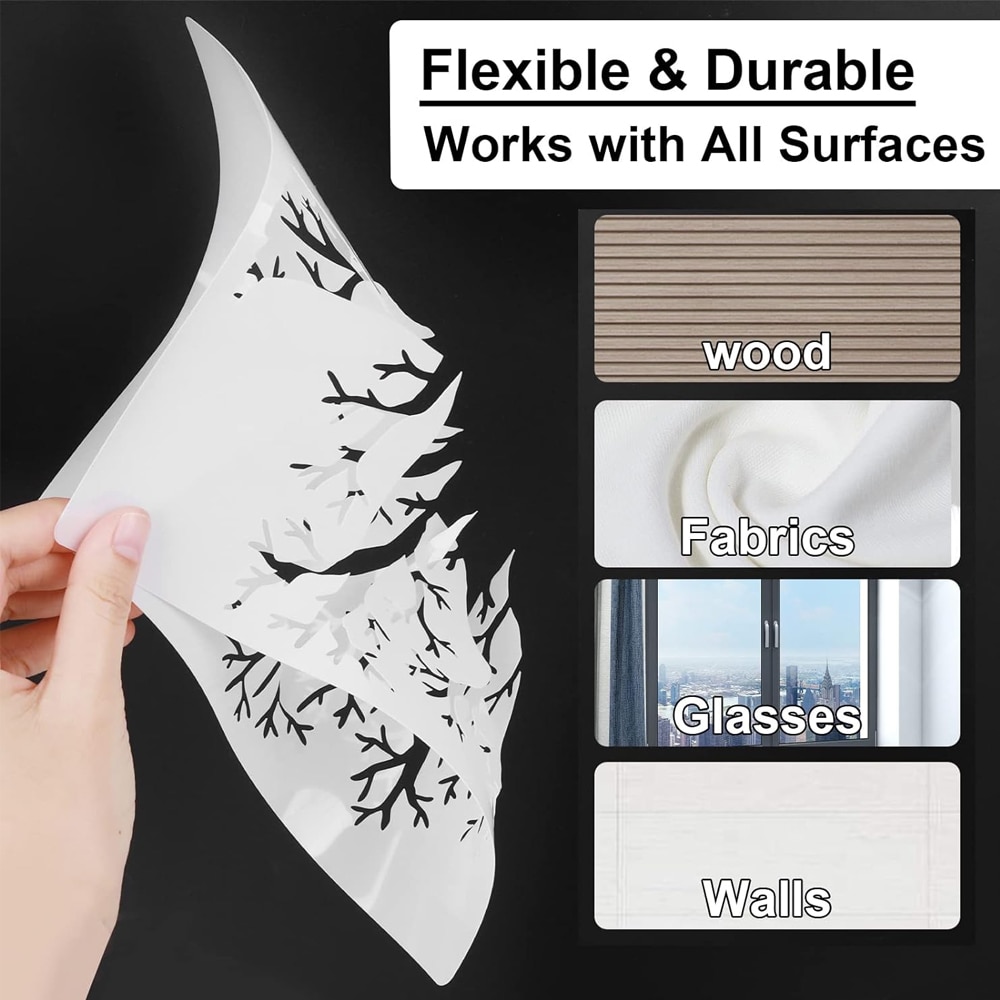 Set 16 sabloane decorative, AllizBan, 15x15 cm, Decoratiune Copacul ...