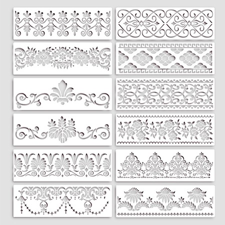 Set 12 sabloane decorative, AllizBan, 30.5x10 cm - eMAG.ro