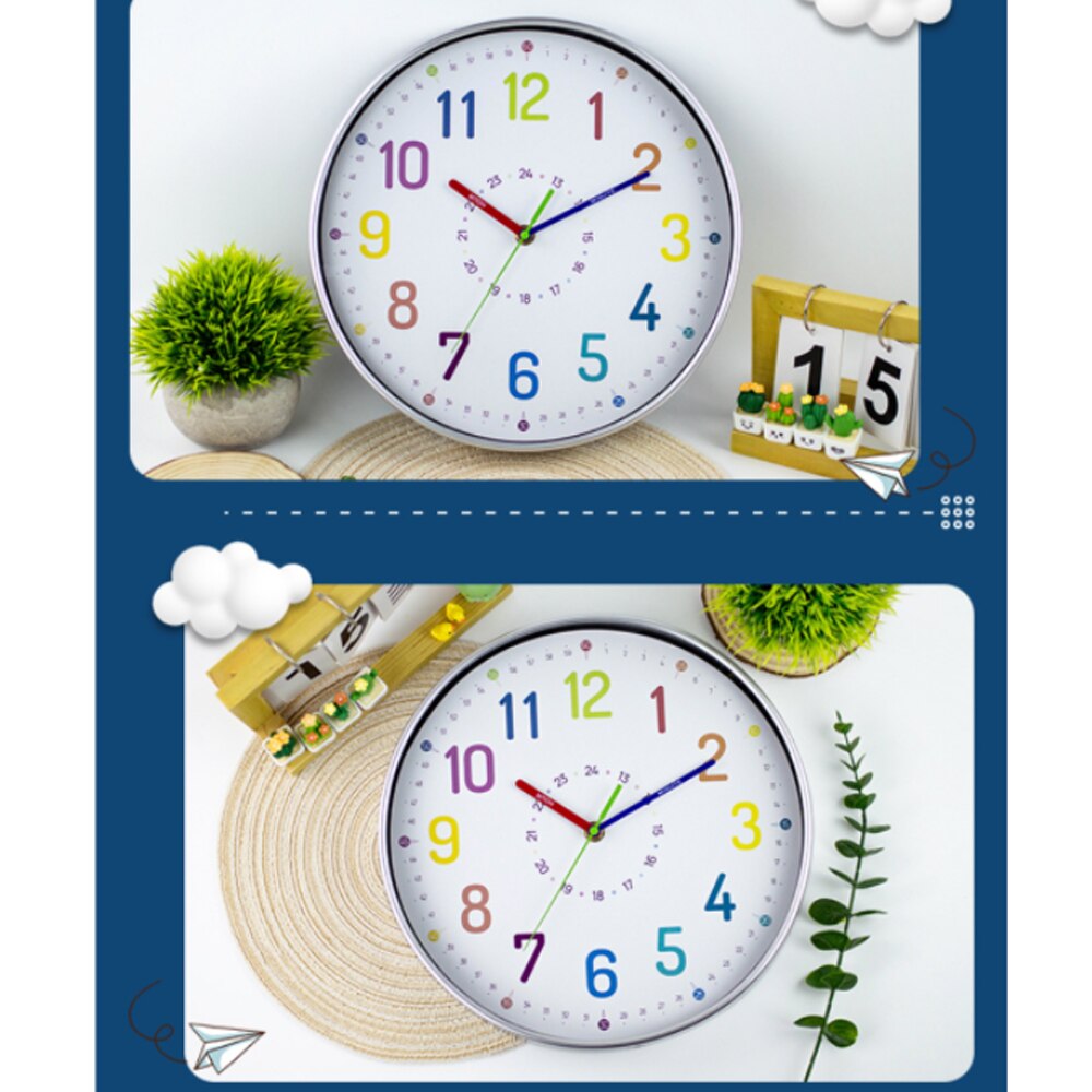 Ceas de perete, AllizBan, Rotund, Cu o scara de timp precisa, Diametru ...