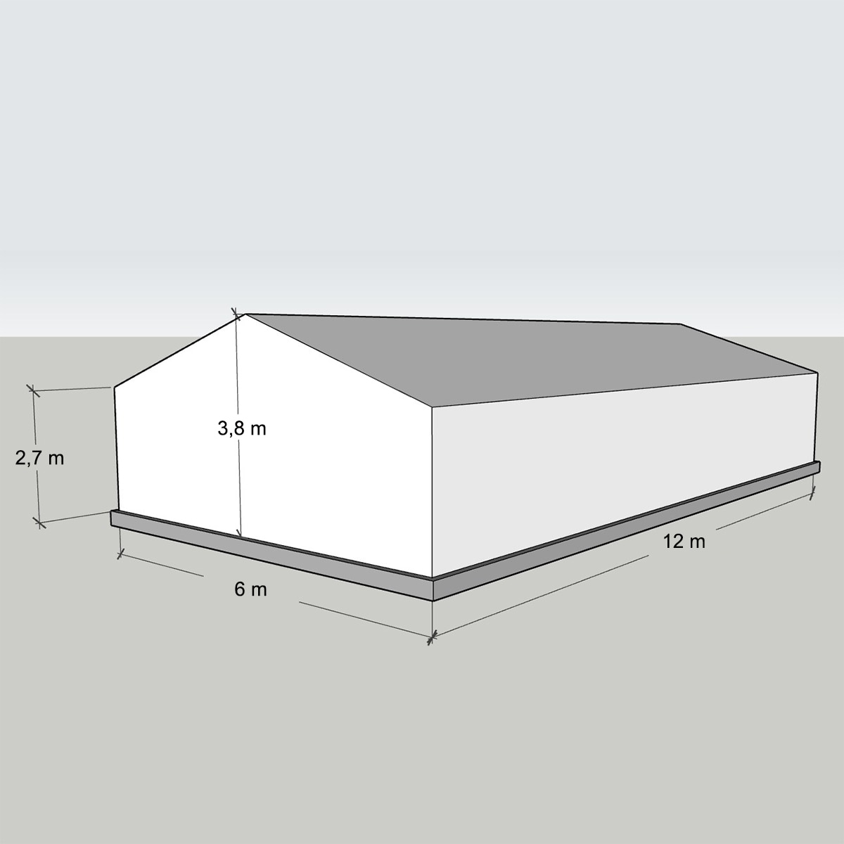 Cort tip hala, depozitare, 6 latime, 12 lungime si 2, 7 inaltime la ...