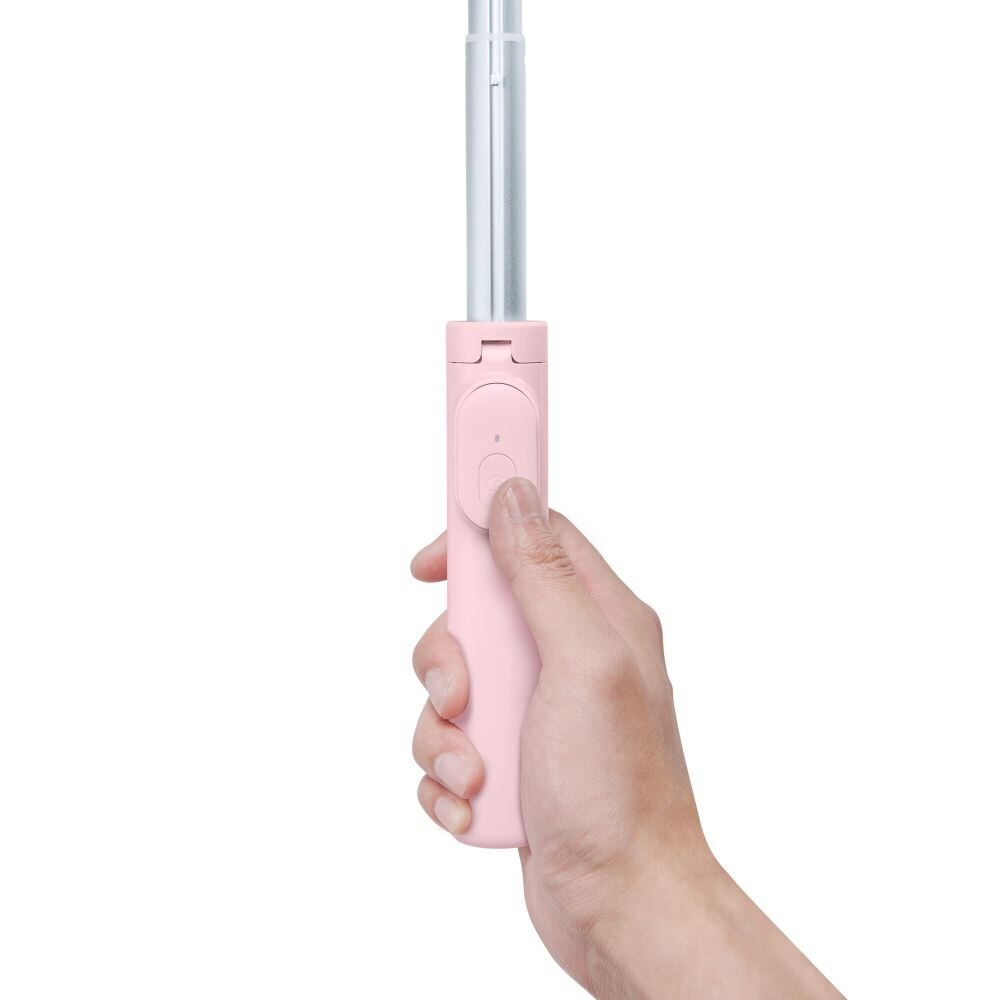 Selfie stick Wireless cu trepied Spigen S570W, Bluetooth, MagSafe, Roz ...