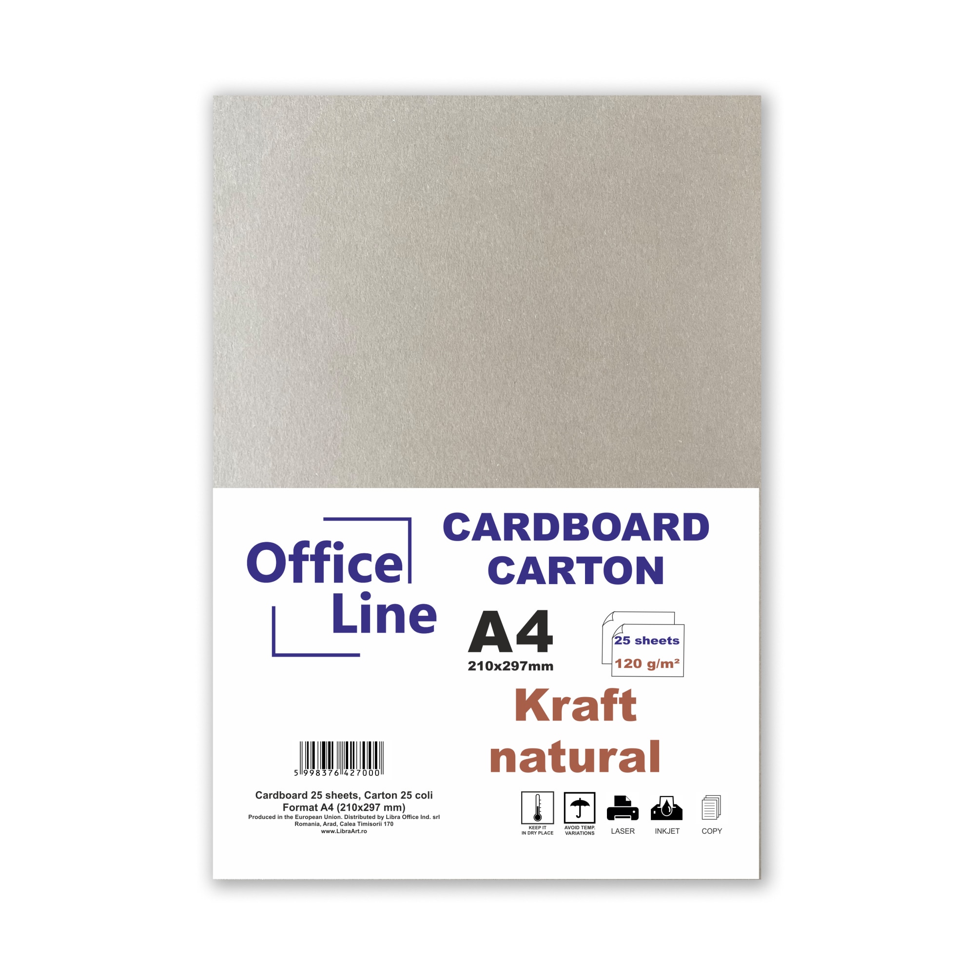 Carton A4 120gr Kraft natur top 25 coli - eMAG.ro