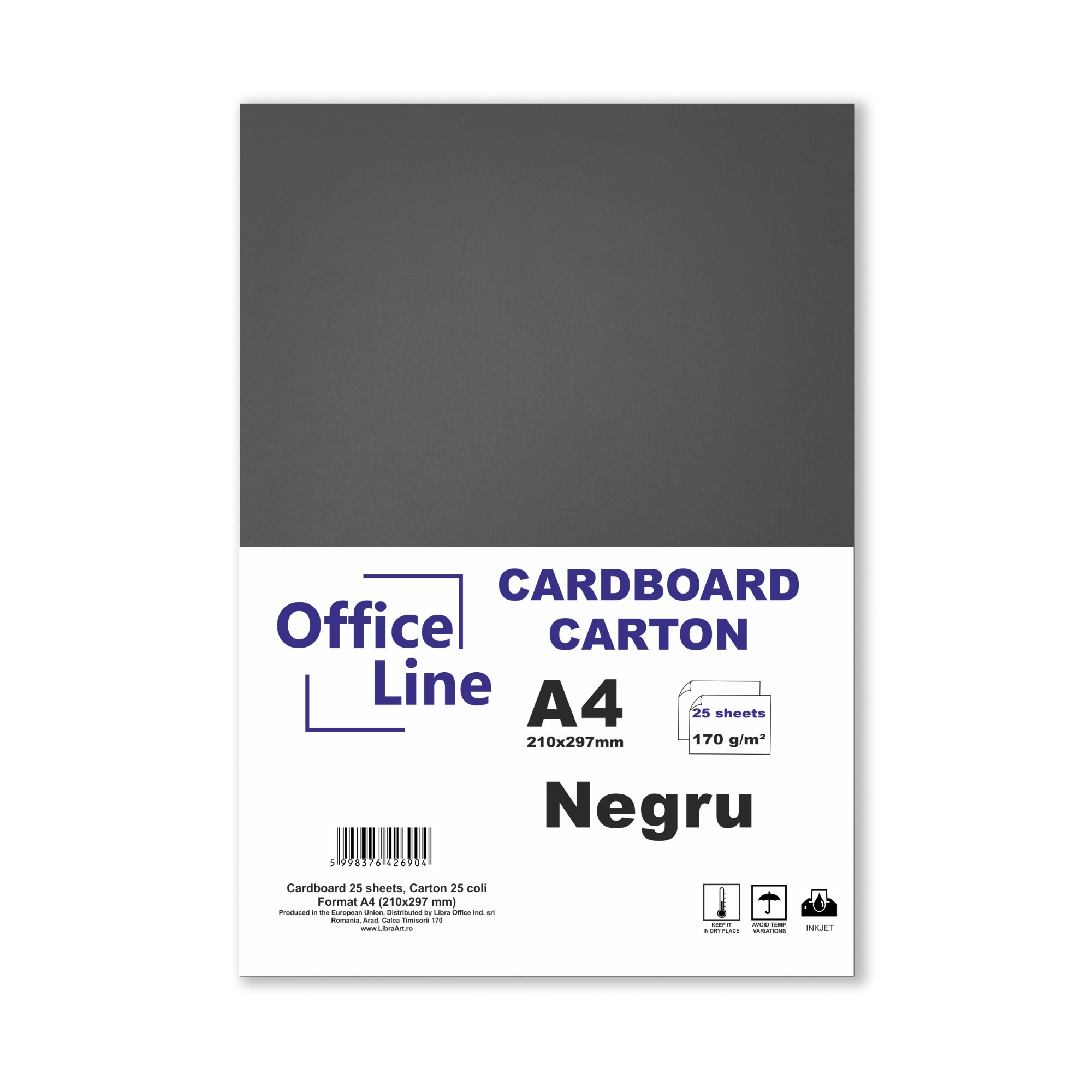 Carton A4 170gr Popset negru top 25 coli - eMAG.ro