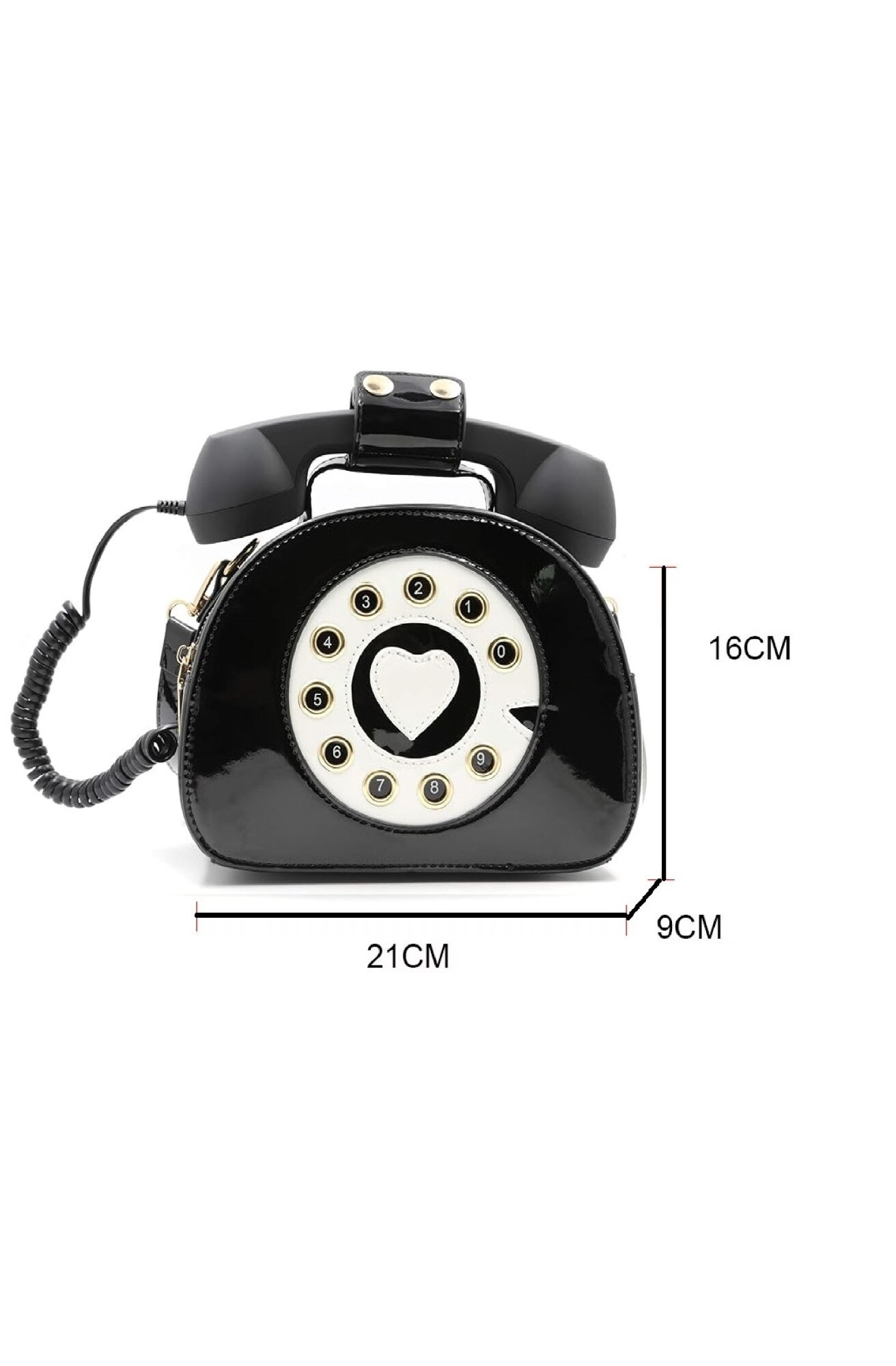 Geanta de umar cu tema retro in forma de telefon cu disc, din piele ...