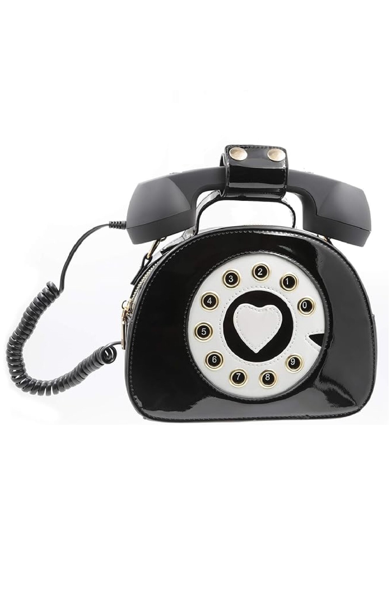 Geanta de umar cu tema retro in forma de telefon cu disc, din piele ...