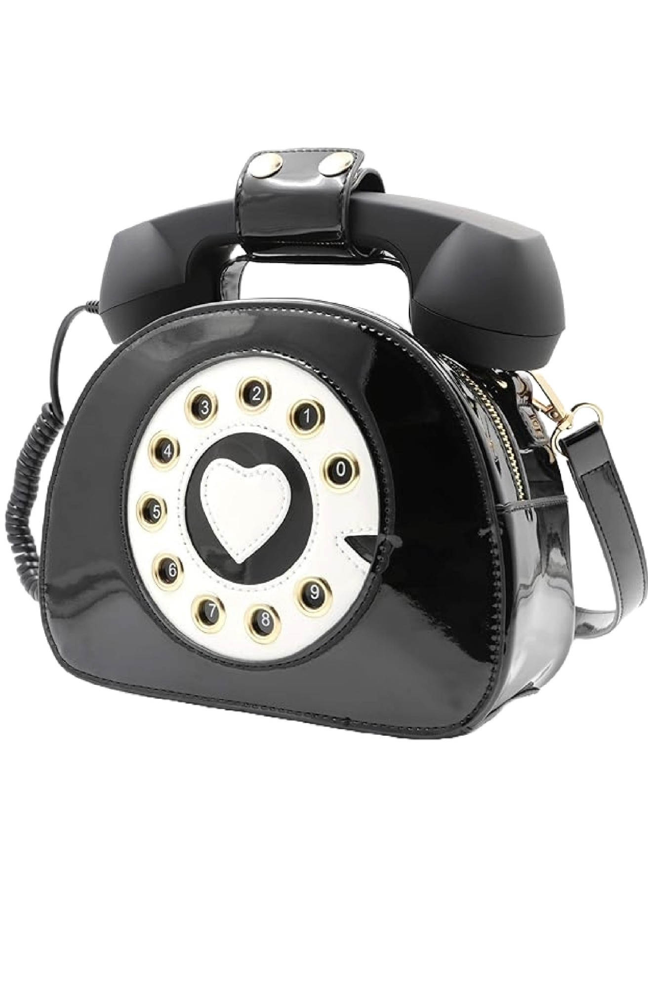 Geanta de umar cu tema retro in forma de telefon cu disc, din piele ...