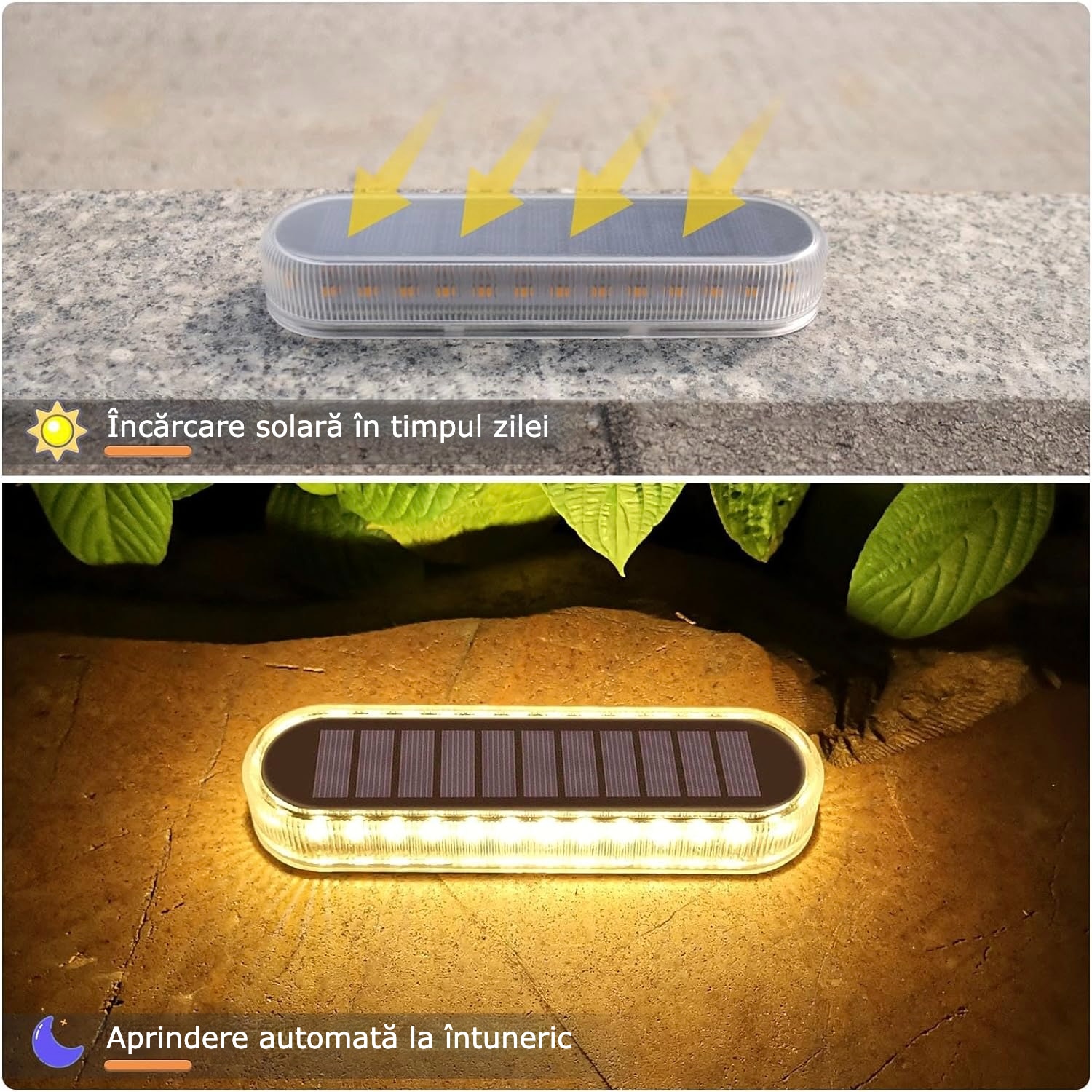 Set 4 lampi solare cu senzor de lumina LED de exterior pentru gradina ...
