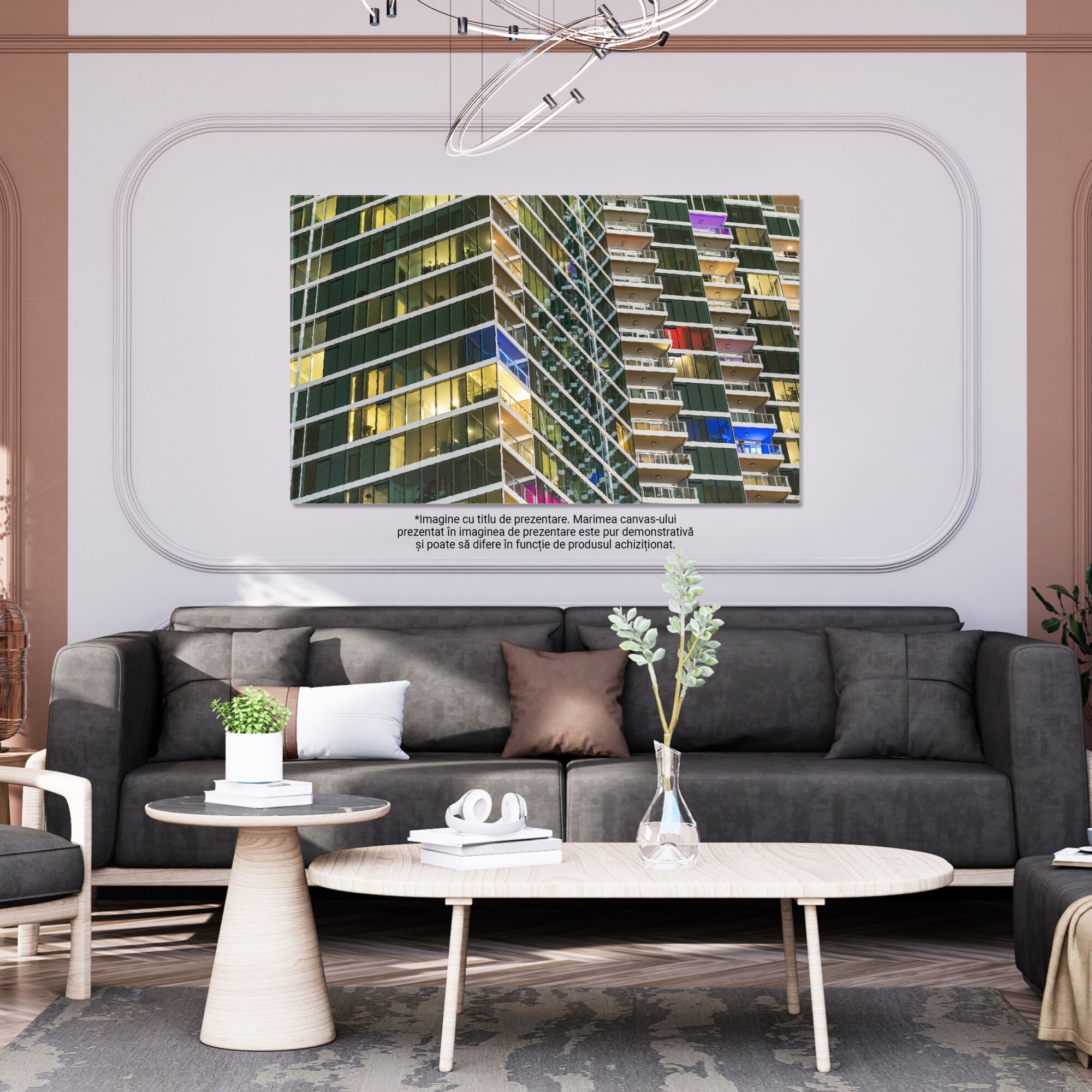 Картина на платно Фасада на висок жилищен блок Архитектура, Градски ...