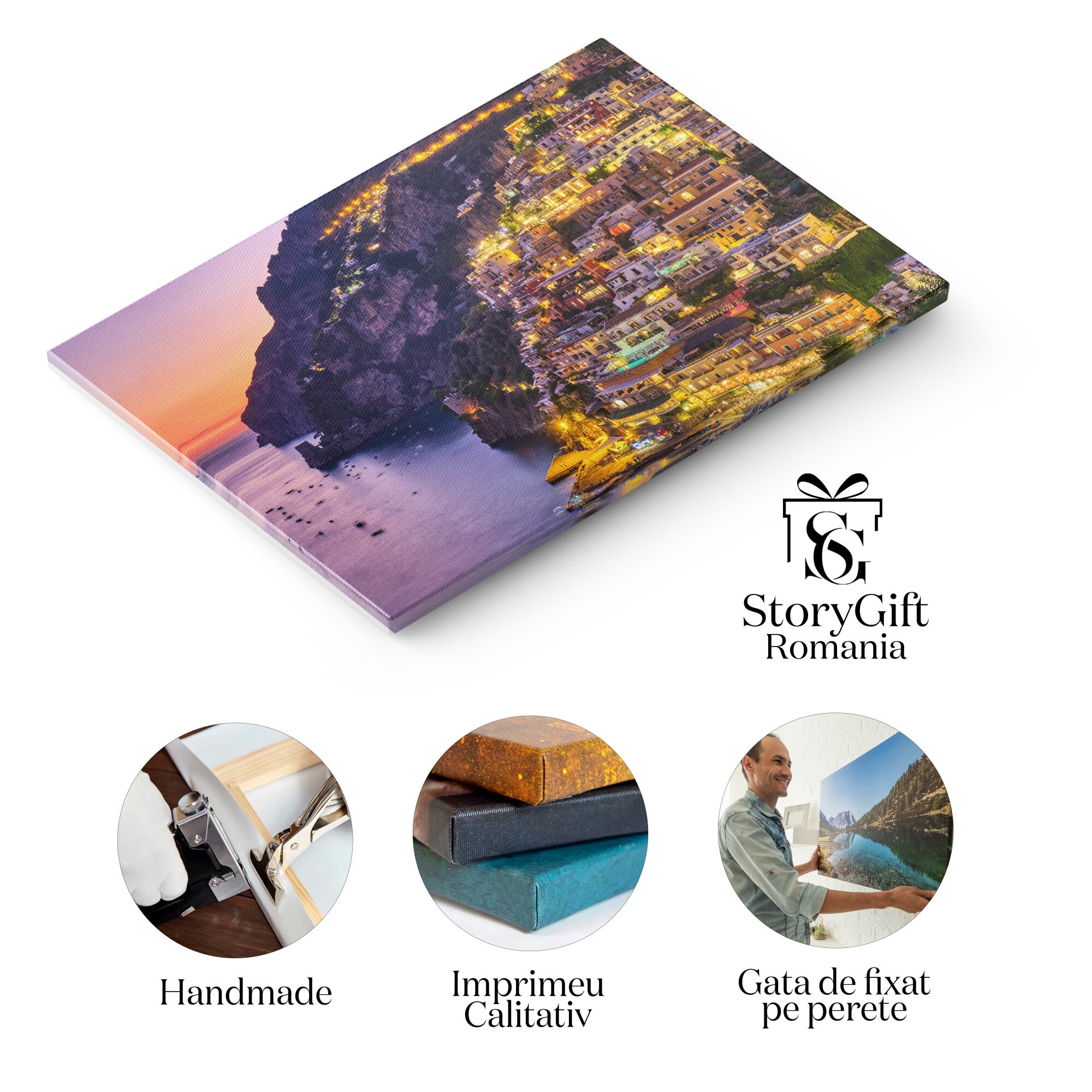 Tablou Canvas Satul faimos Positano, peisaj urban, coasta, Amalfi ...