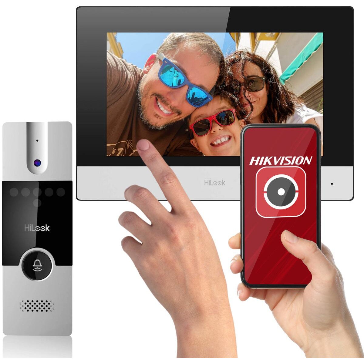Set interfon video Hikvision HD-VIS-04, Hilook, ABS, 12 V, 1 A, 7 ...