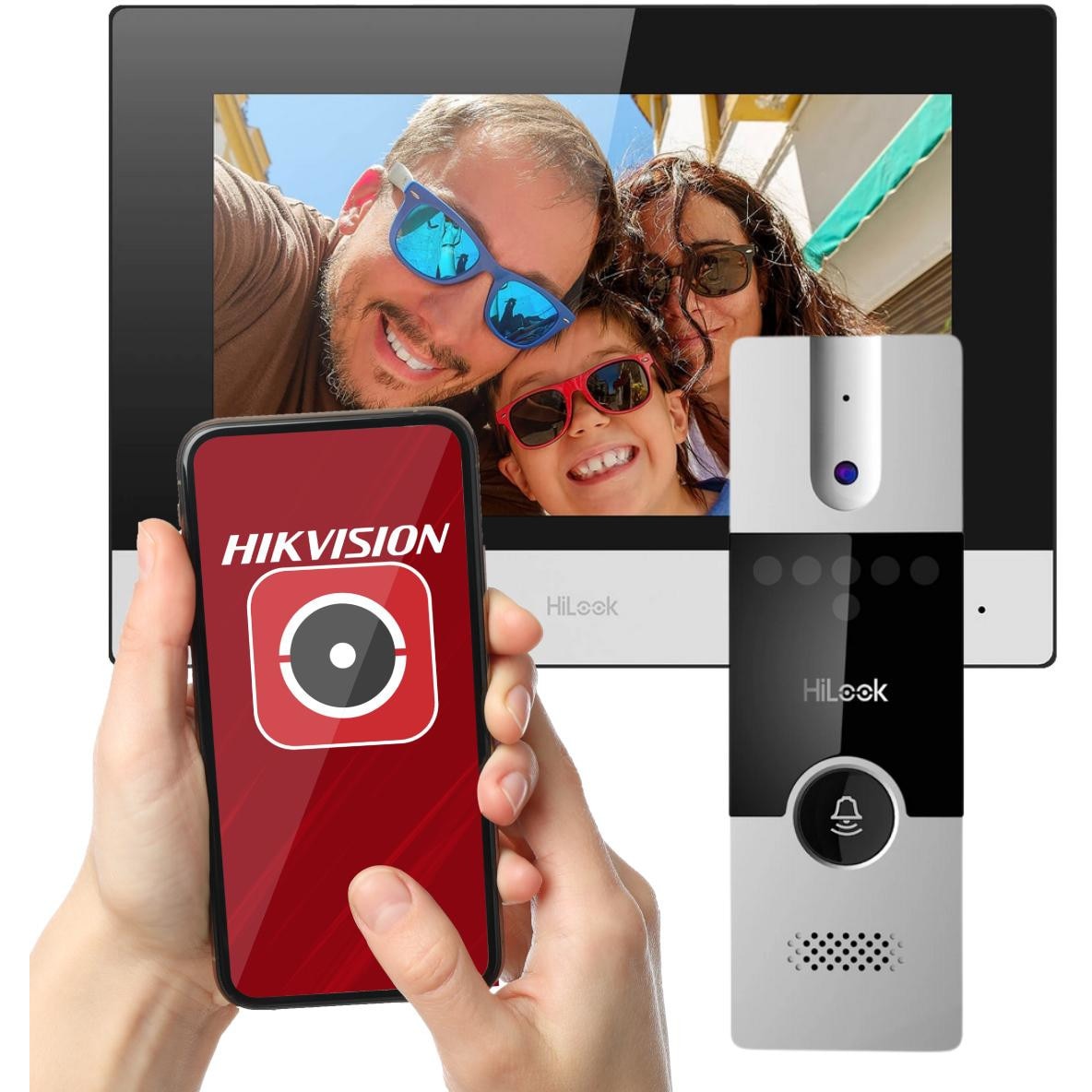 Set interfon video Hikvision HD-VIS-04, Hilook, ABS, 12 V, 1 A, 7 ...