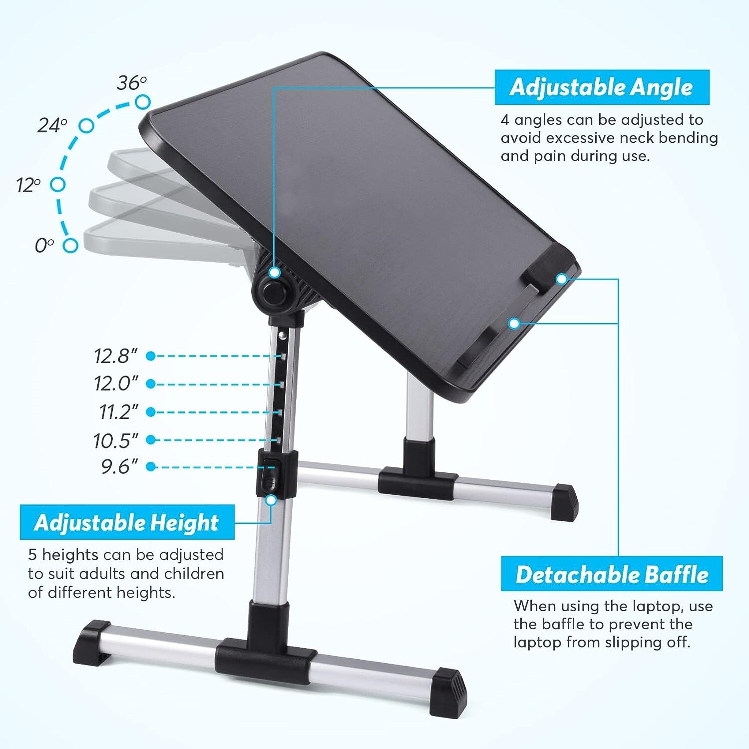 Masuta laptop multifunctionala MOSMAOO®, 52*30*0.9 cm, inaltime ...