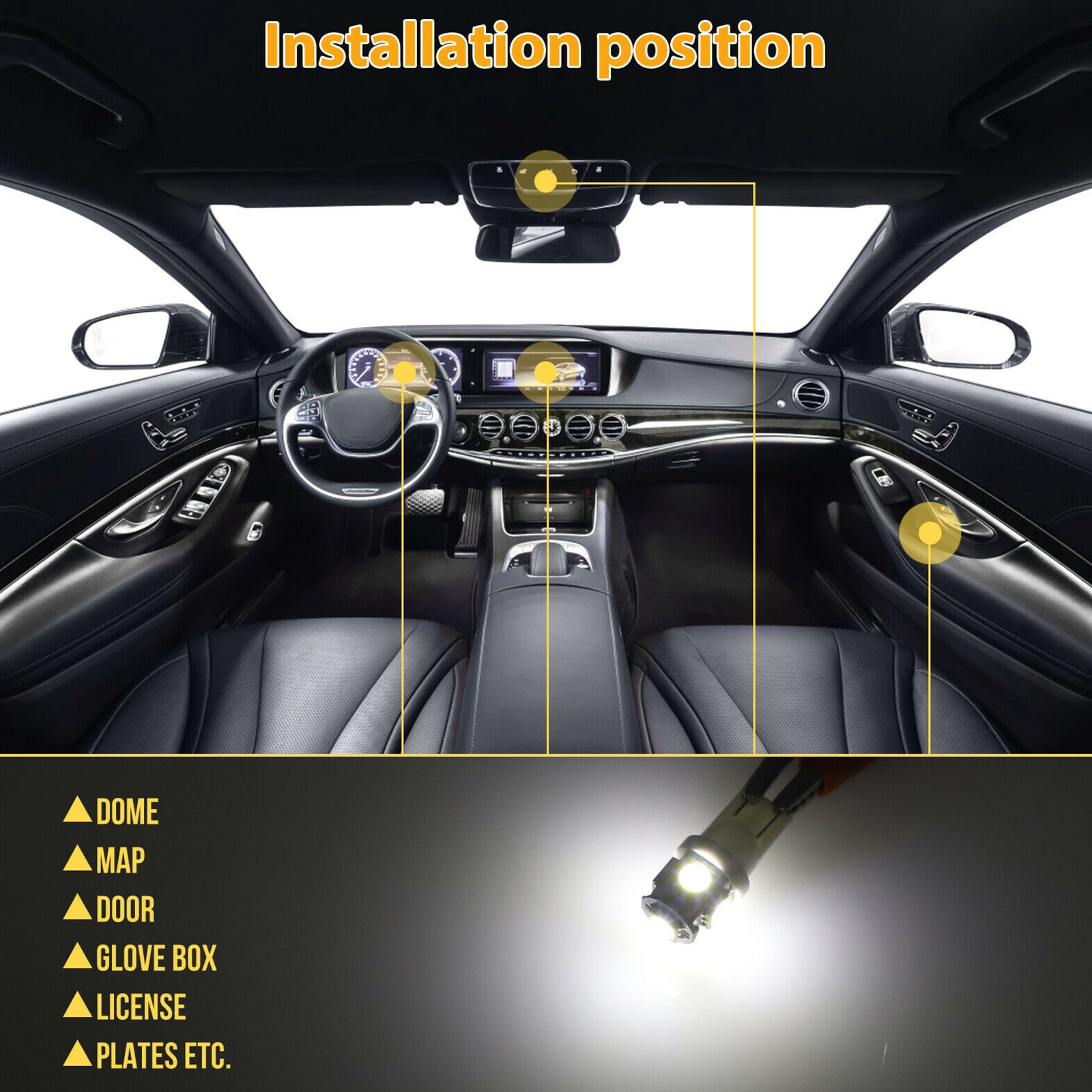 Set 42 becuri LED auto, Zggzerg, Lumina alb 6000K, model diferit ...