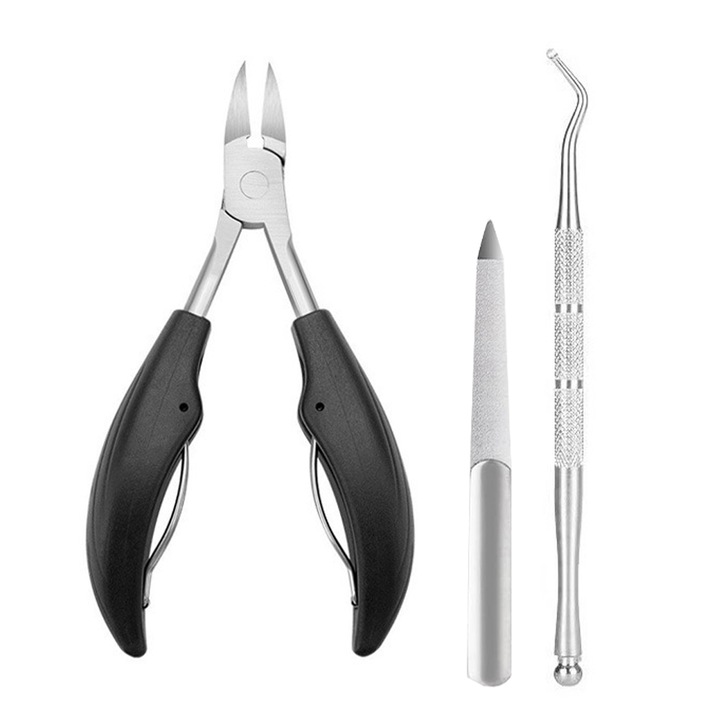 Set Cleste Profesional Pedichiura si Manichiura, Yefound®, 3 buc, Pentru Unghiile Incarnate Sau ...