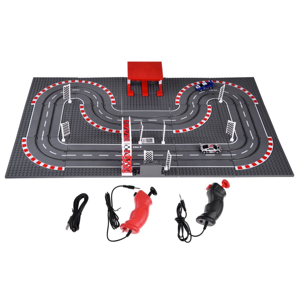 Pista masini de curse, Electrica, Cu 2 masini, Telecomenzi, Blocuri de ...