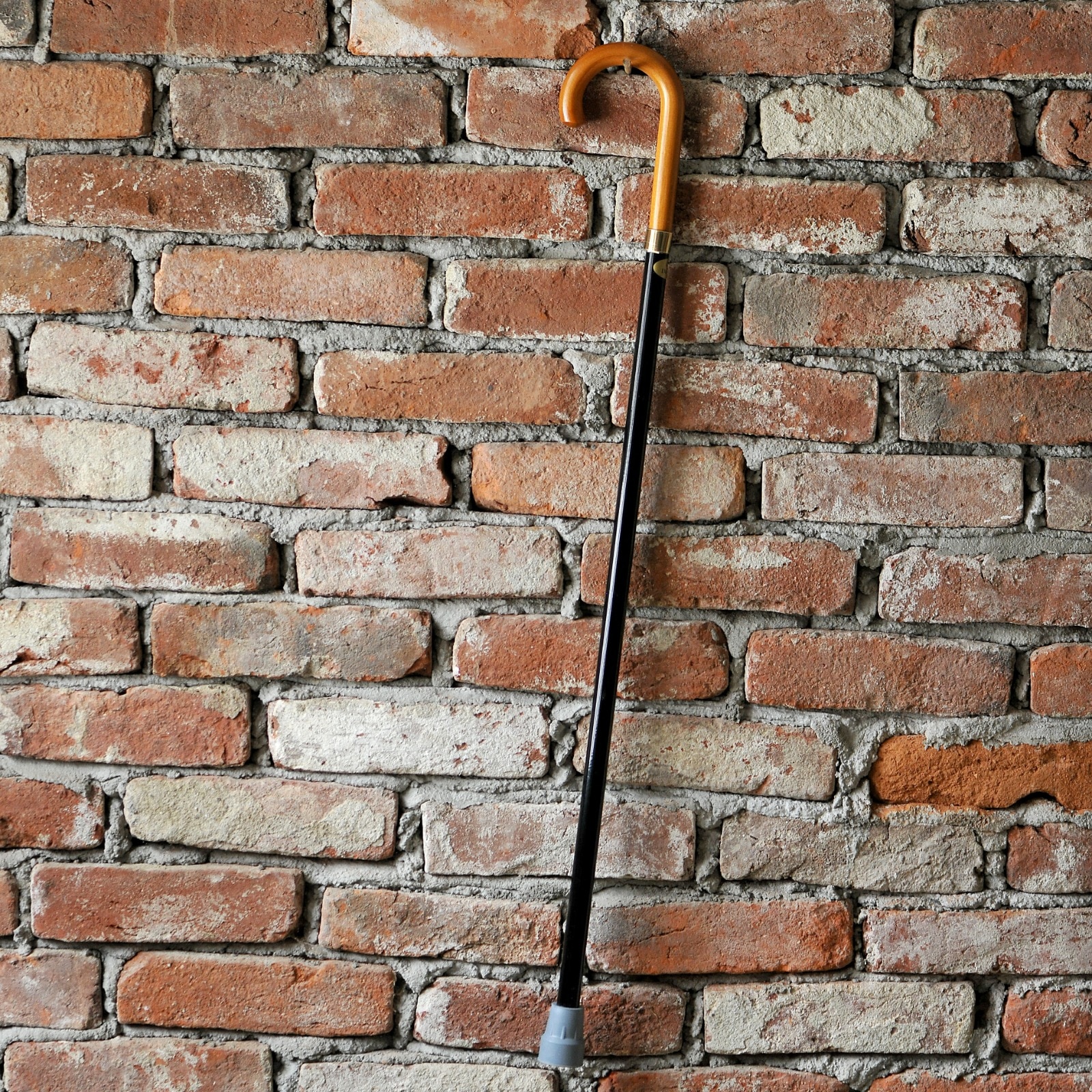 Baston Cane De Luxe pentru mers, negru, lemn, aluminiu eloxat ...