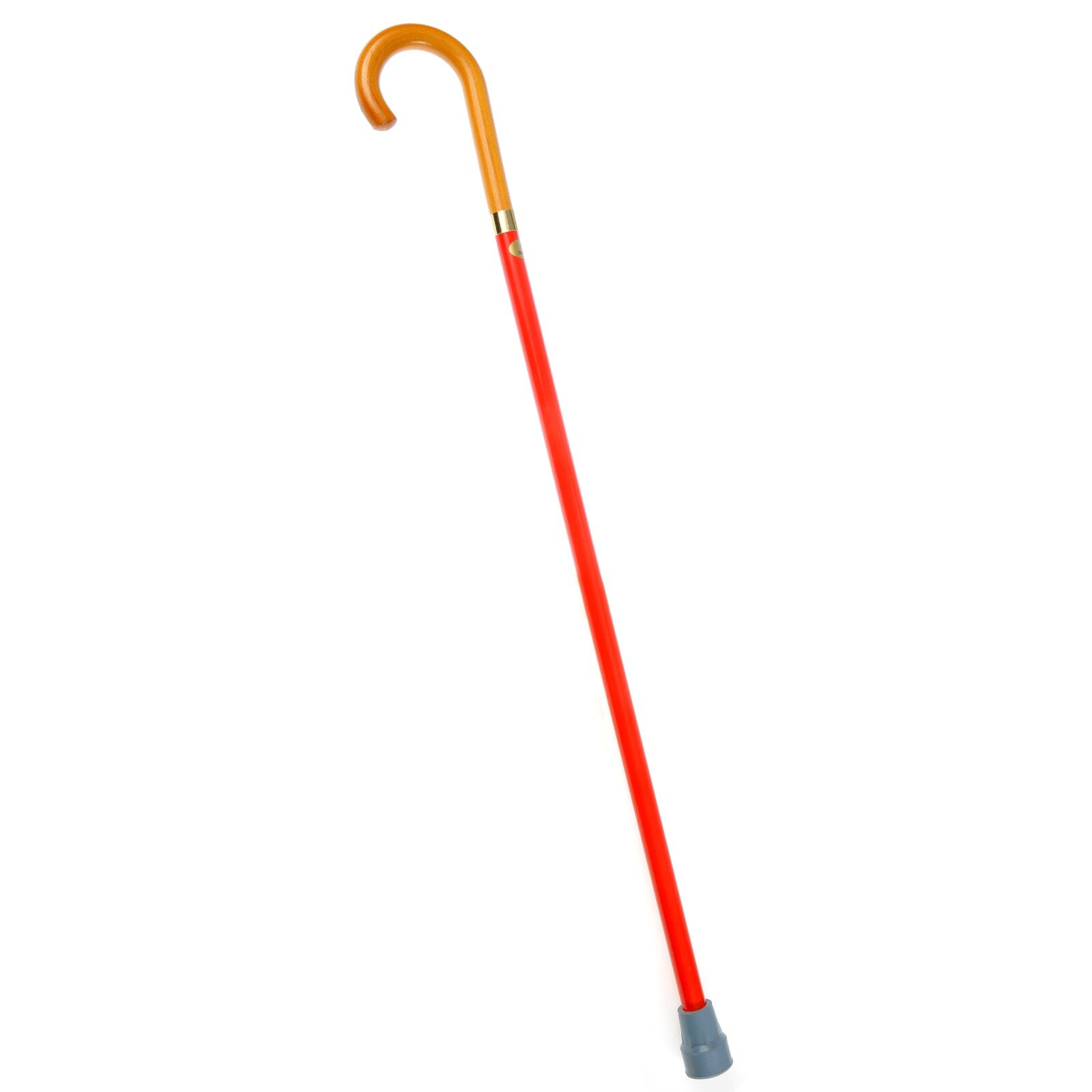 Baston Cane De Luxe pentru mers, rosu, lemn, aluminiu eloxat, ajustabil ...