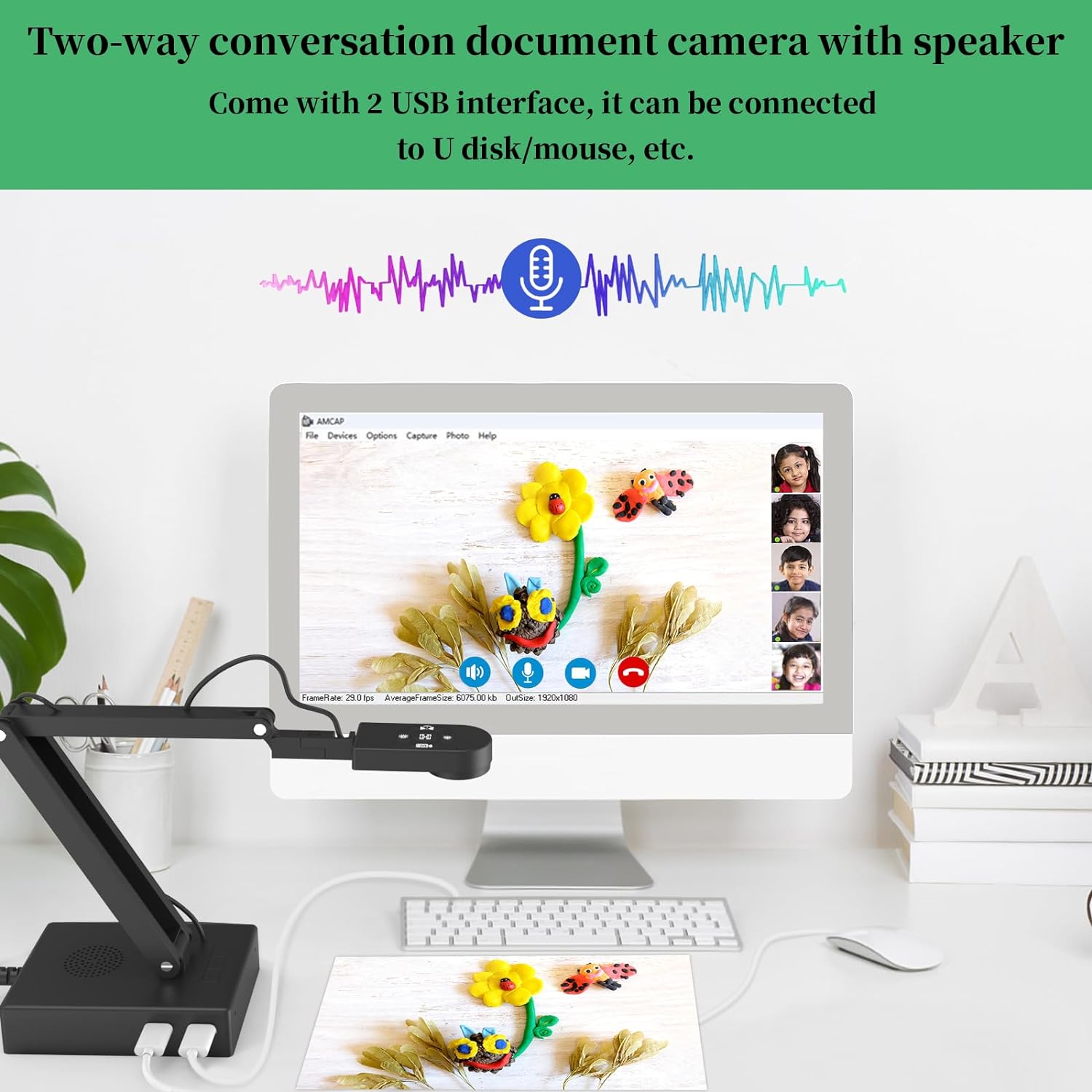Camera scanner documente A3, 12 MP, 30 FPS, rezolutie 4K 3840 x 3120 ...