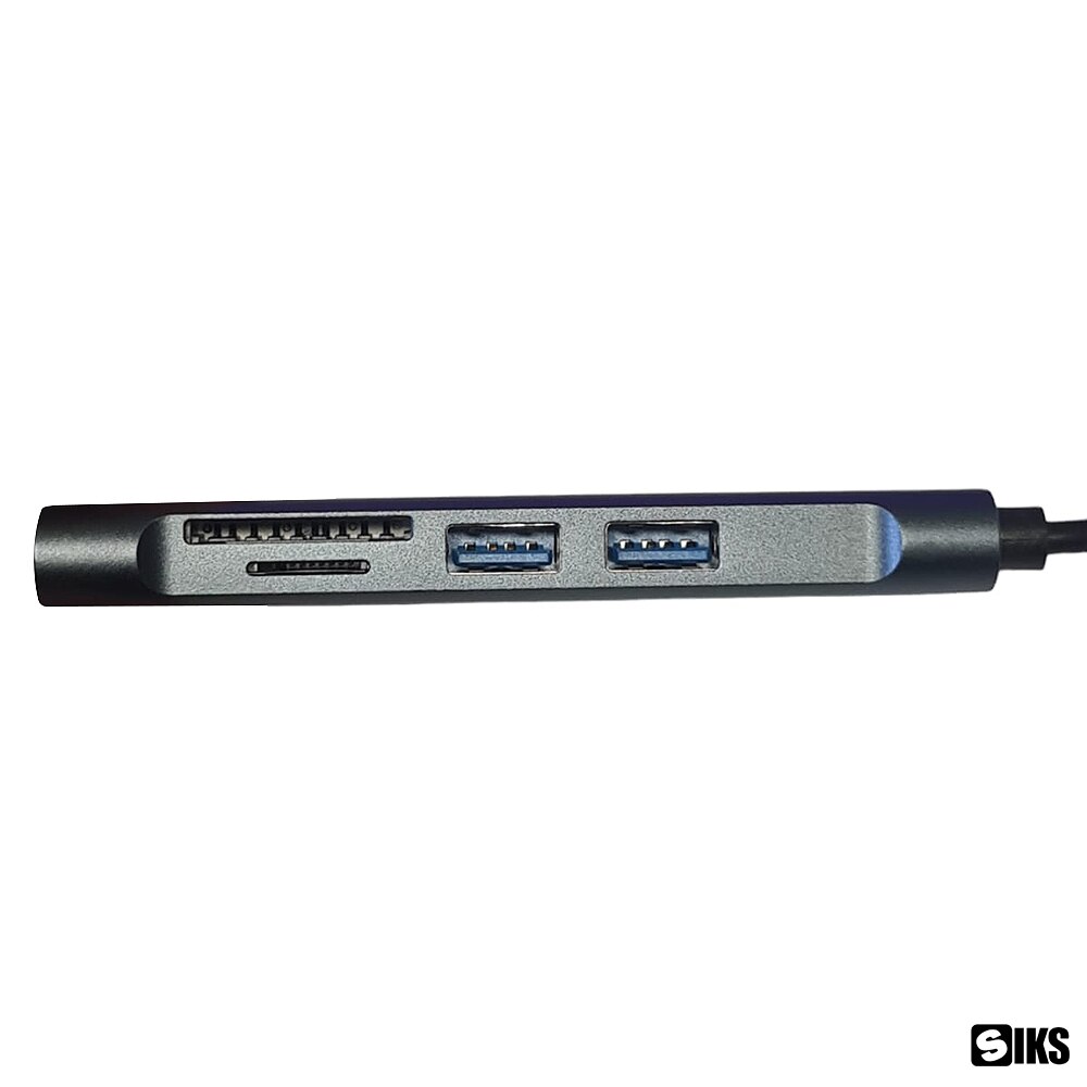 Hub Adaptor SIKS 6 in 1 Multiport USB Type C Cu 2 Porturi USB 3.0 Si ...