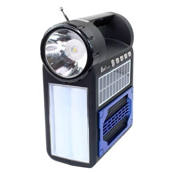 Boxa Bluetooth alimentata solar, Cu radio si lanterna FP-25-S, Negru ...