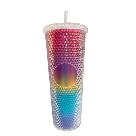 Pahar Sky To Go 710 ml din plastic cu efect diamante, perete dublu si ...