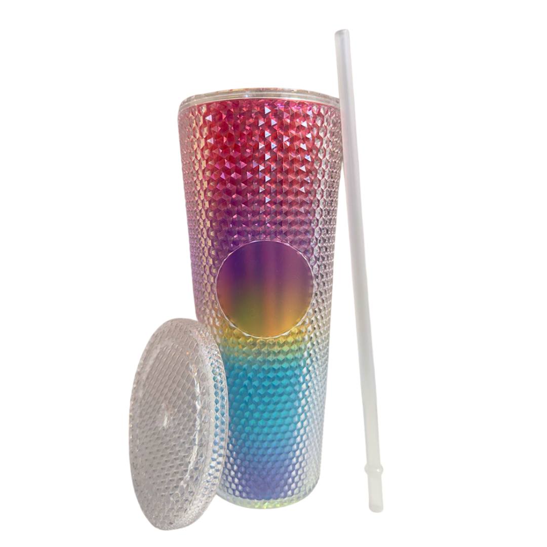 Pahar Sky To Go 710 ml din plastic cu efect diamante, perete dublu si ...